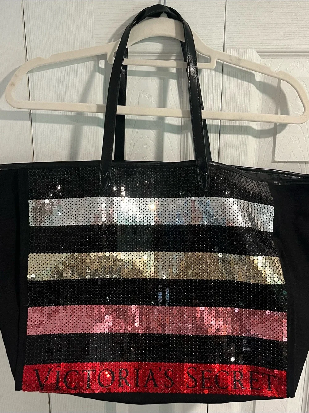 Victoria's Secret | Bags | Victorias Secret Sequin Stripes Tote | Poshmark